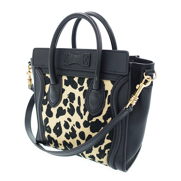 Celine | Bags | Celine Leopard 2way Nano Black Bag Shopper X | Poshmark